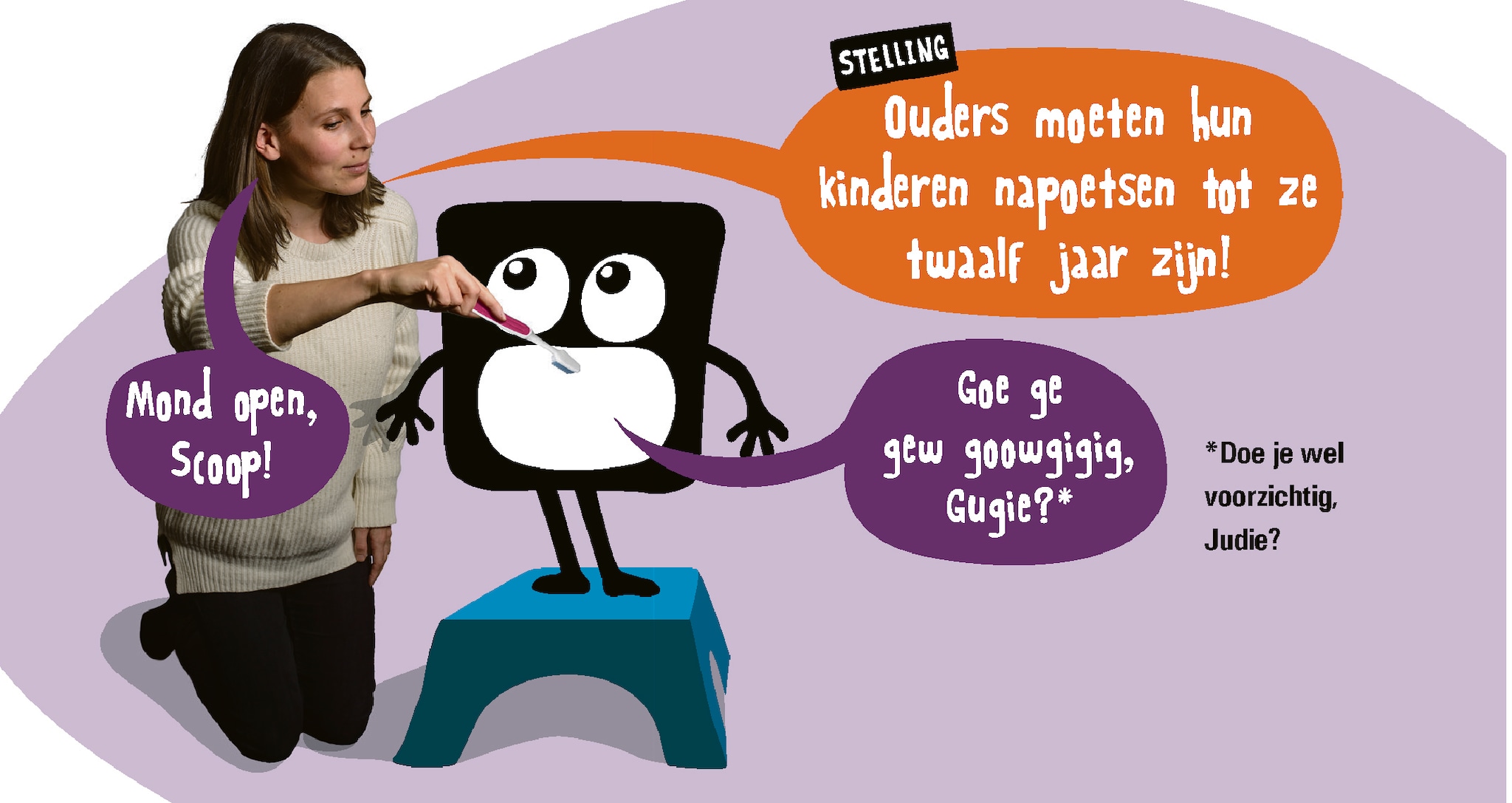 Judie over tandenpoetsen