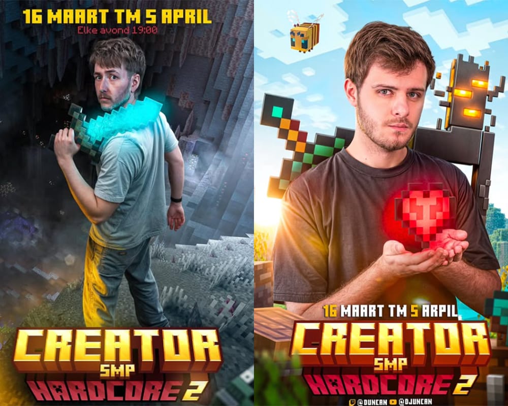 Jeremy Frieser en Djuncan over Hardcore CreatorSMP: 'Wraak ligt altijd ...